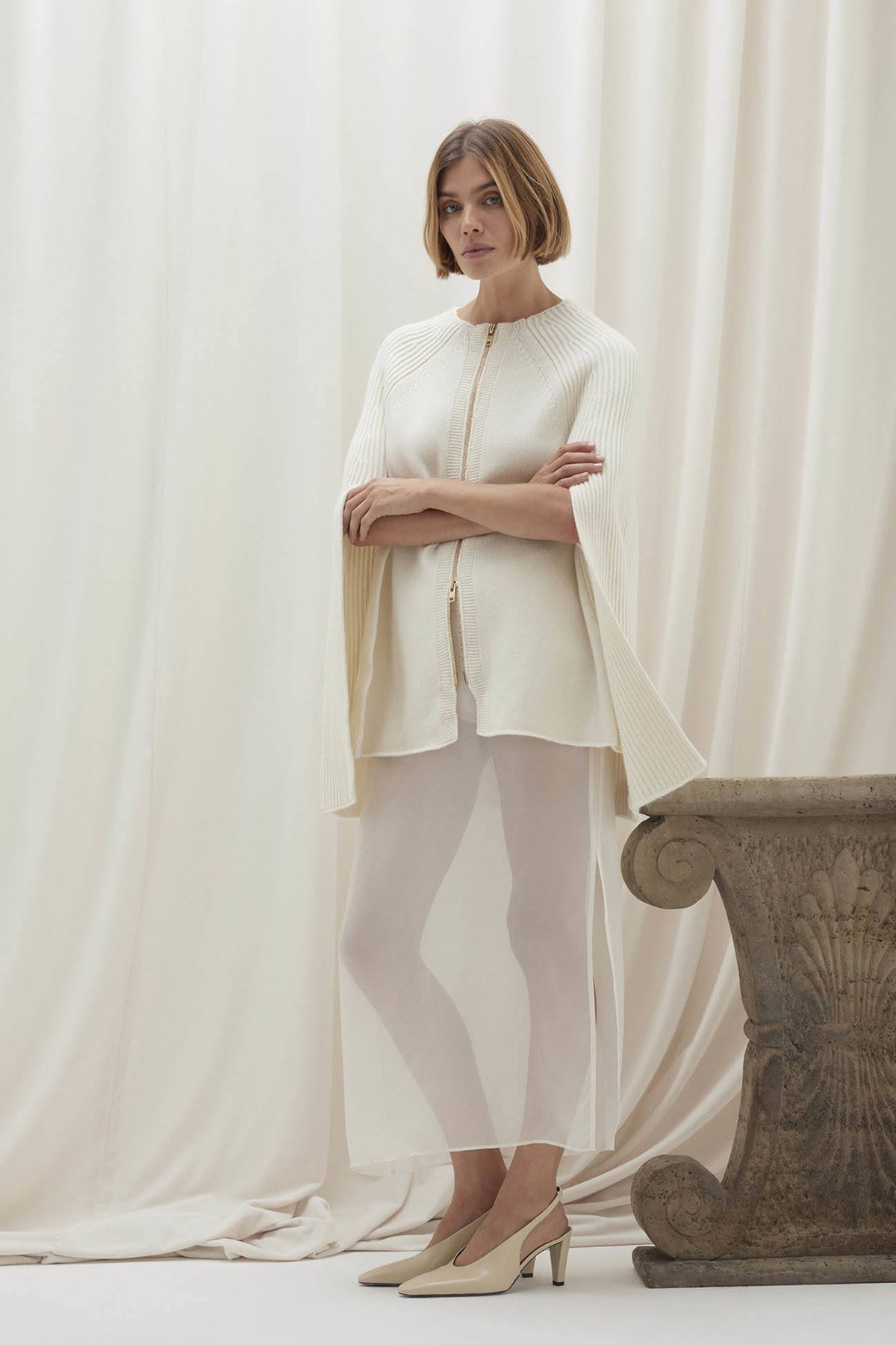 Women's Cashmere Zip-Up Cape | NAKEDCASHMERE