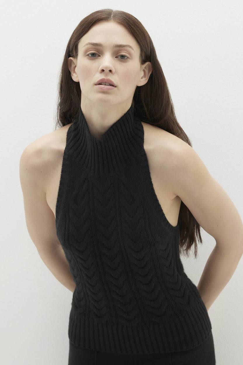 Women's Runa Cable Knit Cashmere Halter Top – NAKEDCASHMERE