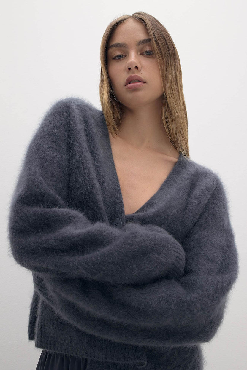 Women's Michaela Button-Front Brushed Cashmere Cardigan – NAKEDCASHMERE